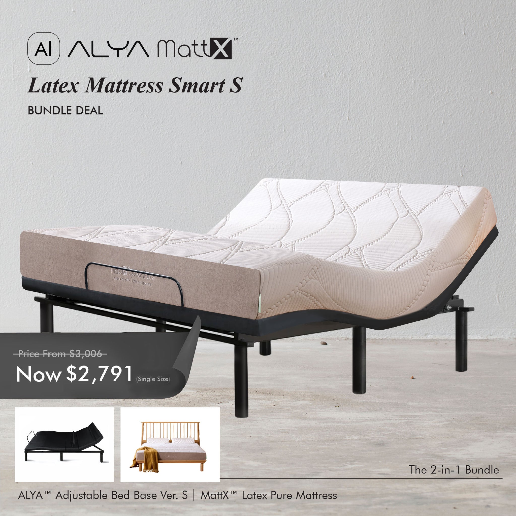Latex Mattress & Smart Bed Base S Bundle | Comfort & Tech | Affairs.sg