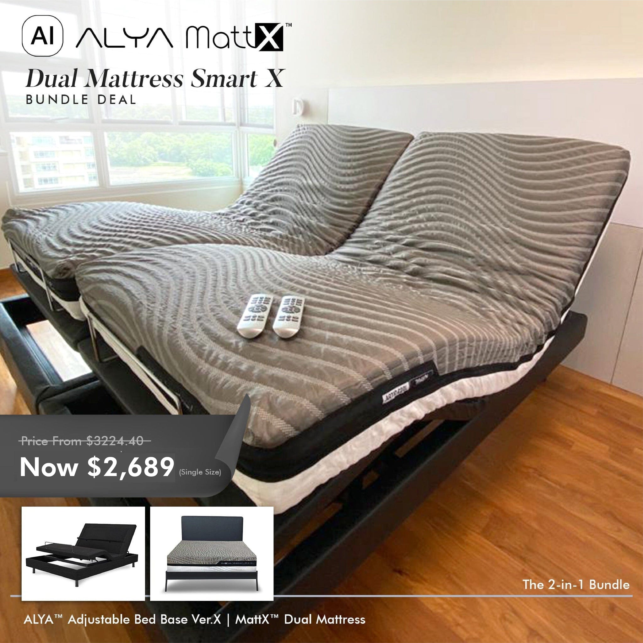 Dual Mattress Smart Bed Base X Bundle
