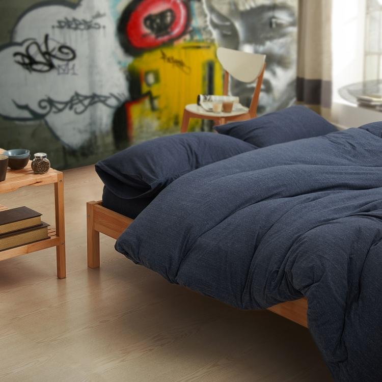 Cotton Pure™ Prussian Blue Jersey Cotton Quilt Cover – Affairs Living ...